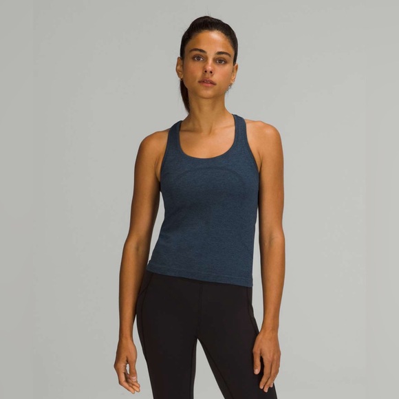 lululemon athletica | Tops | Lululemon Bluish Grey Swiftly Tech ...